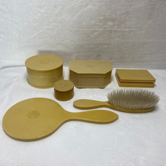 Storage & Organization | Vintage Bakelite Celluloid Vanity Set Box ...